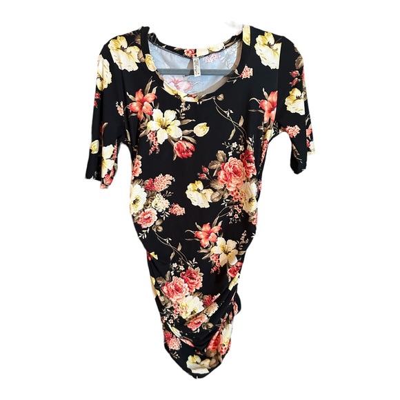 Mother Bee Maternity | Dresses | Mother Bee Floral Design Side Cinched ...